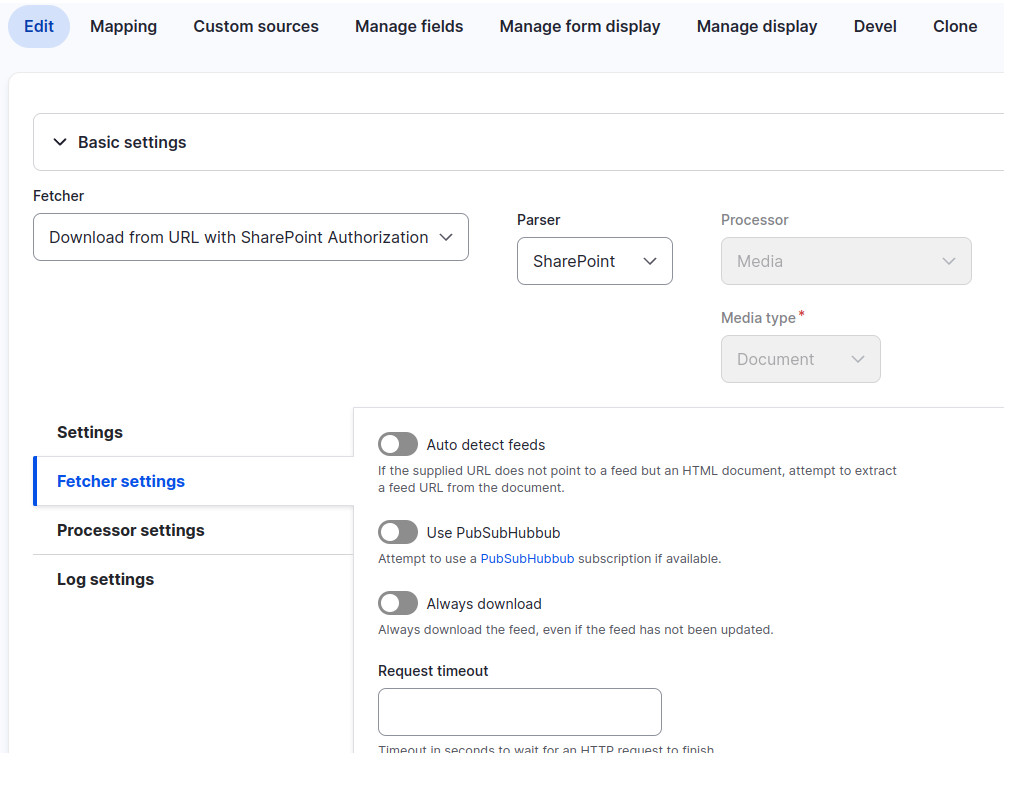Configuration Form For A Custom Fetcher And Parser 3366737