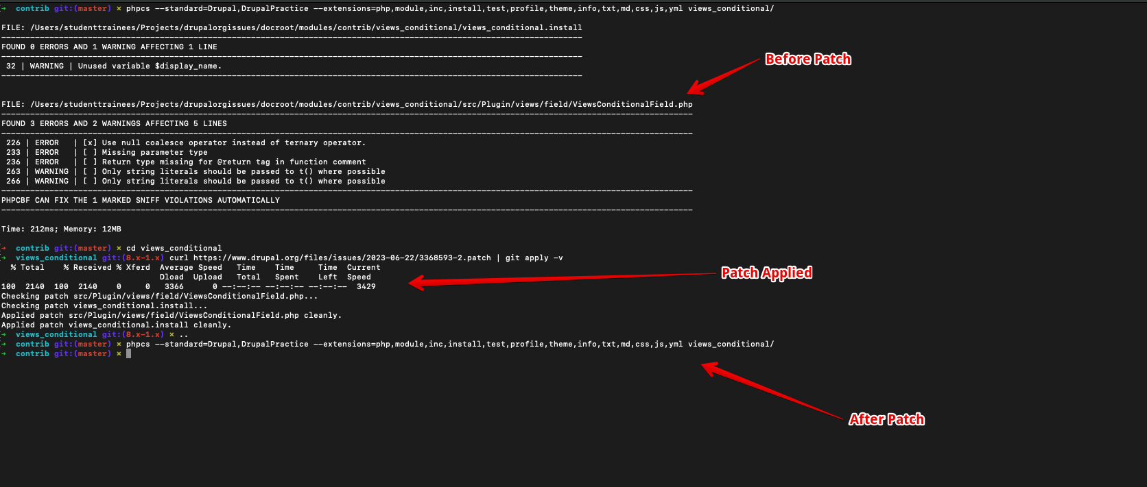 Fix The Issues Reported By Phpcs [ 3368593]