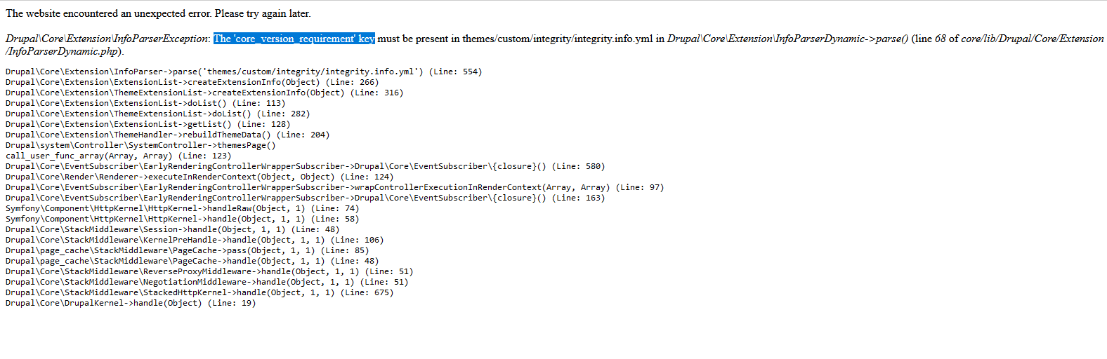 The 'core_version_requirement' key is not present [#3370411] | Drupal.org
