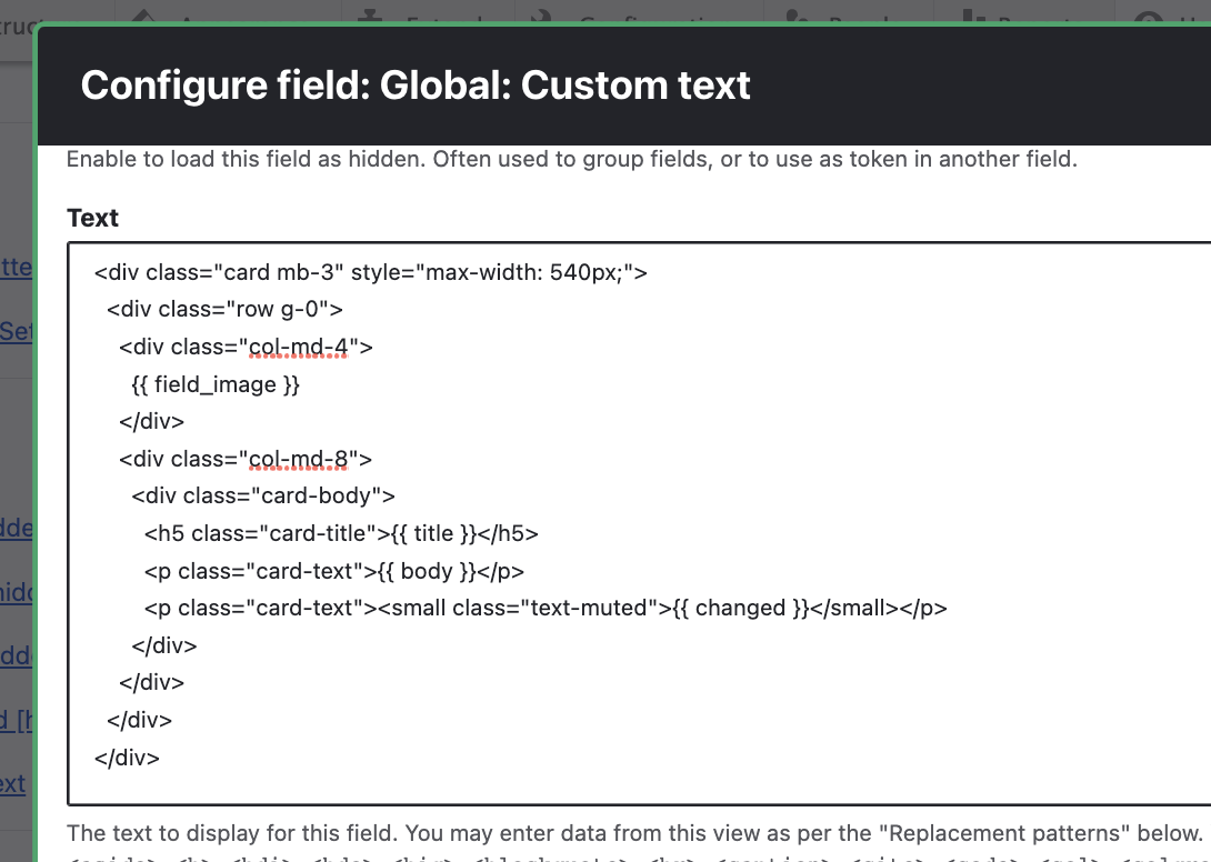 Example: create cards in views [#3337752] | Drupal.org