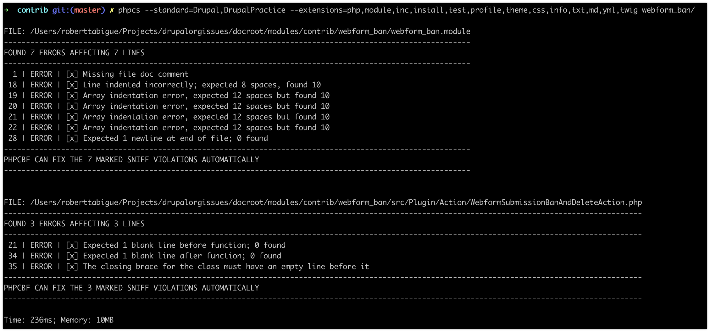 Fix the issues reported by phpcs [#3371947] | Drupal.org