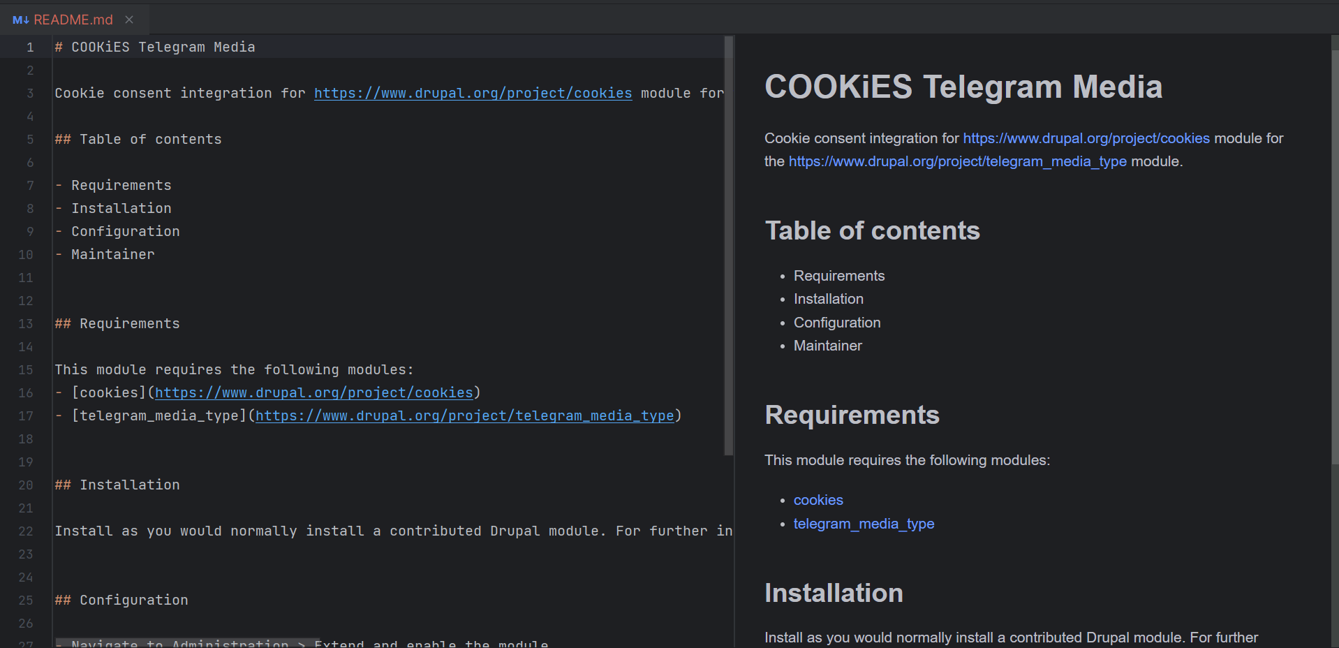 README.md file is missing. [#3372390] | Drupal.org