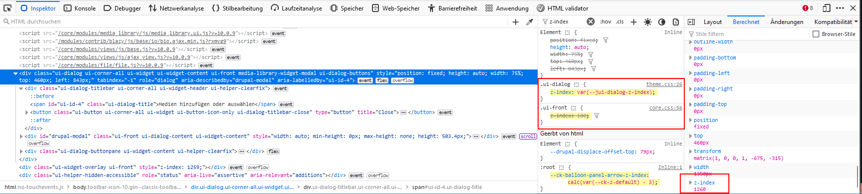 Overlay blocking image upload modal in Drupal 10.1 [#3371179] | Drupal.org