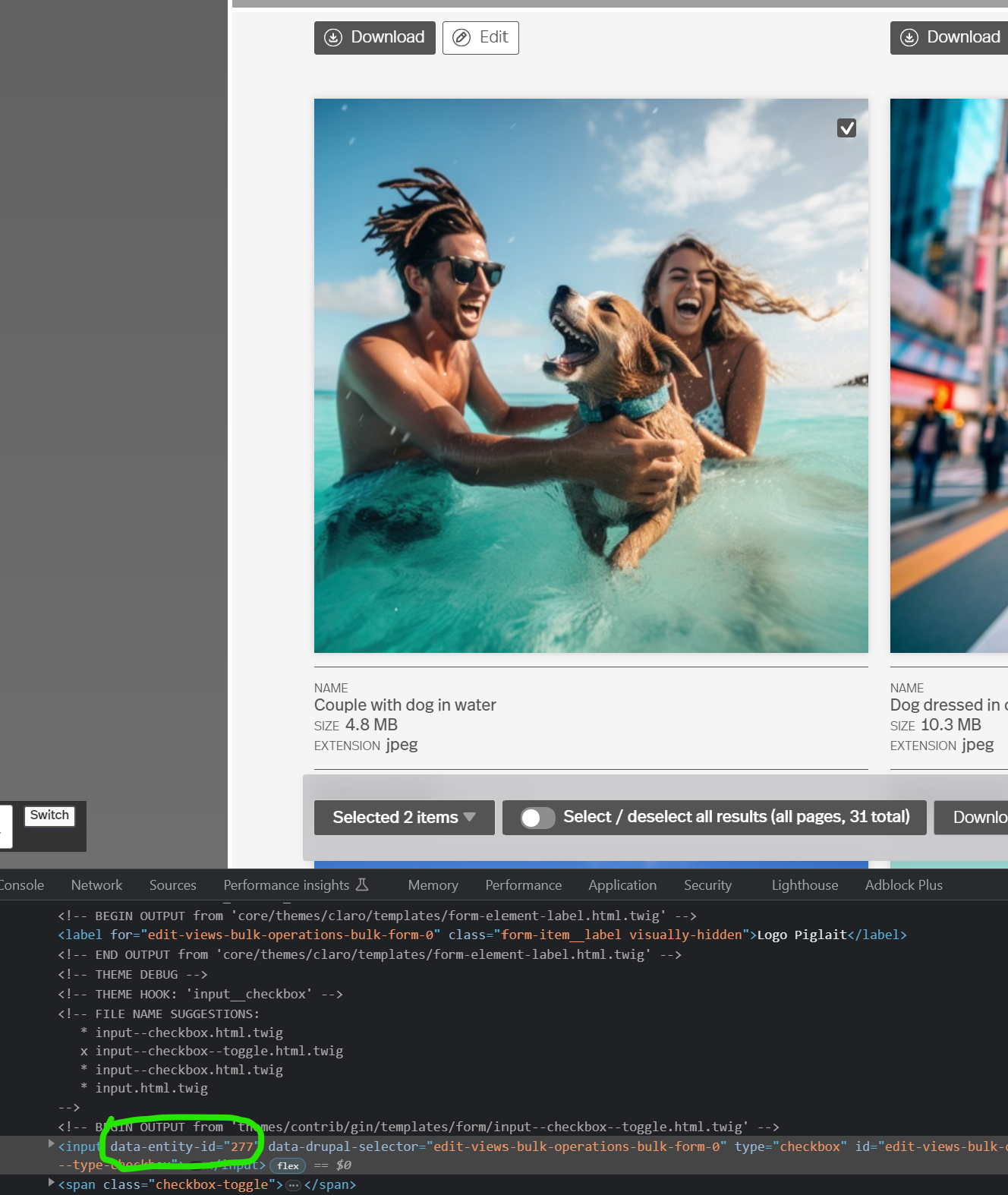 If available, add entity id as data attribute to VBO checkbox [#3375878] | Drupal.org