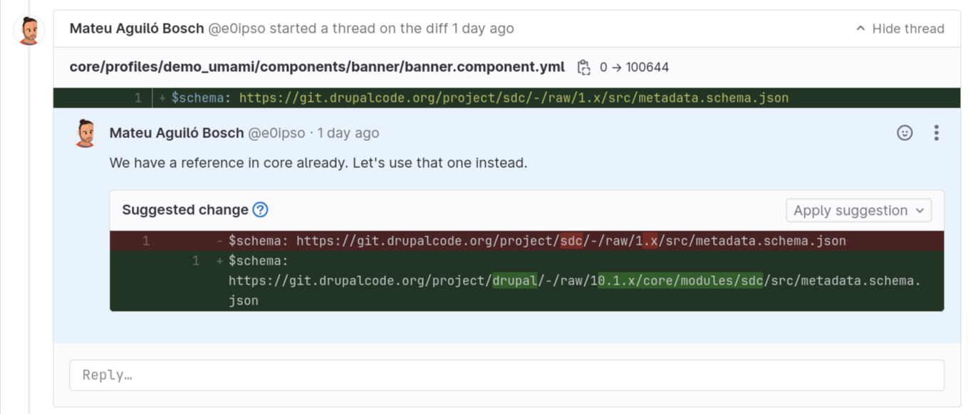 Restore Sdc Component Schema Of 10 1 X To Components Referenced In Drupal Core [ 3376792