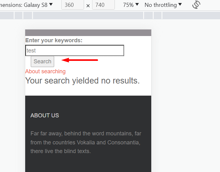 On Mobile view, Advance search - Search button needs space and ... On Mobile view, Advance search - Search button needs space and ...