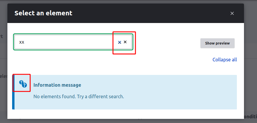 The select an element interface has duplicate icons [#3380639] | Drupal.org
