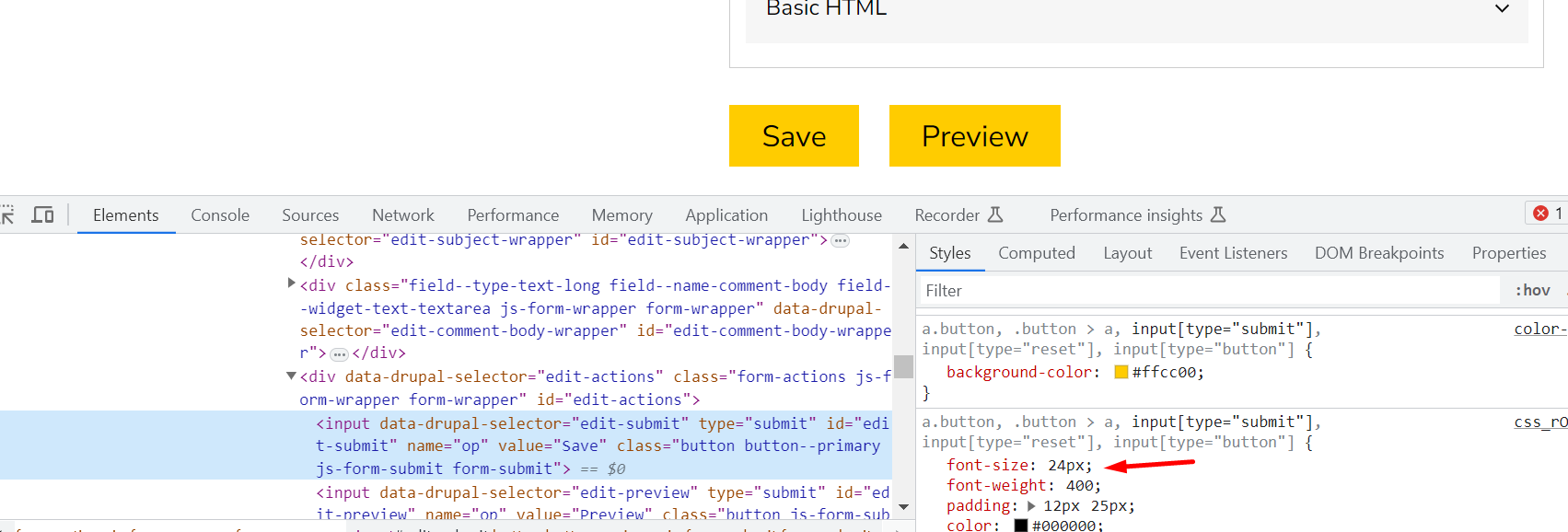 Comments buttons size is too big. [#3377087] | Drupal.org