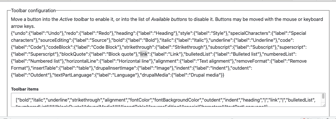 Dependency not set in config when button is enabled. [#3382328] | Drupal.org