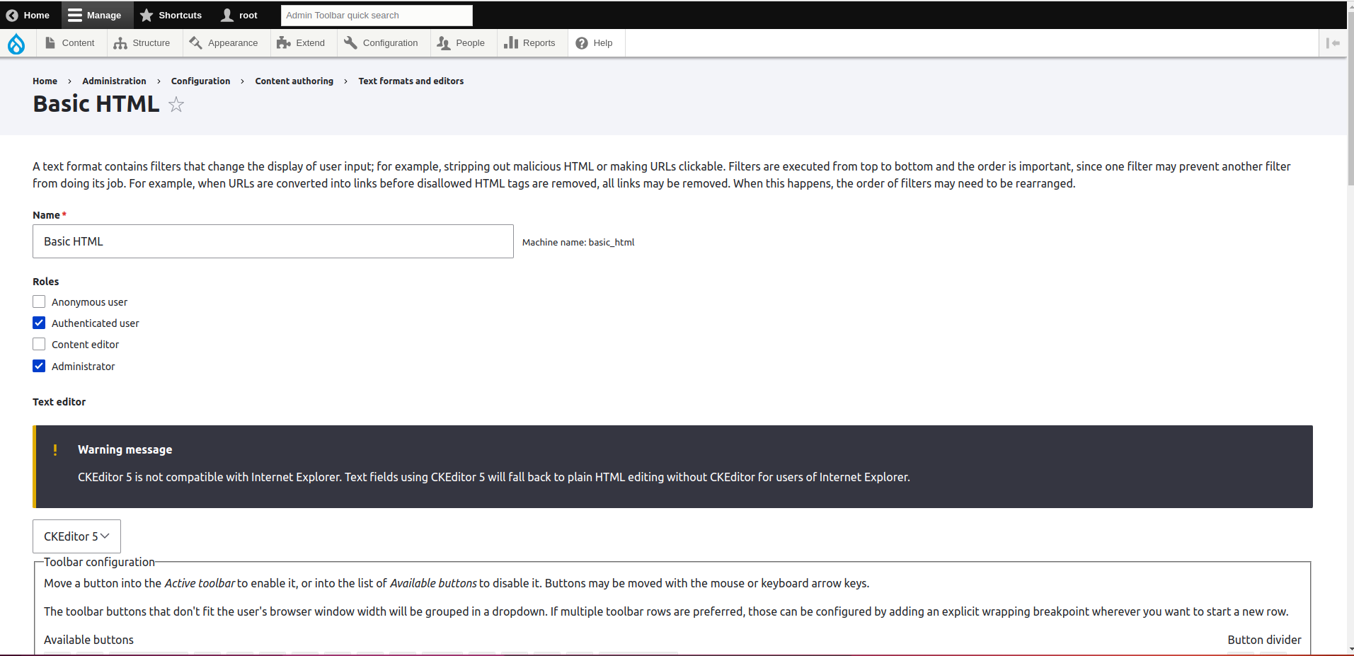 filter implies this text format is not HTML anymore [#3382628] | Drupal.org