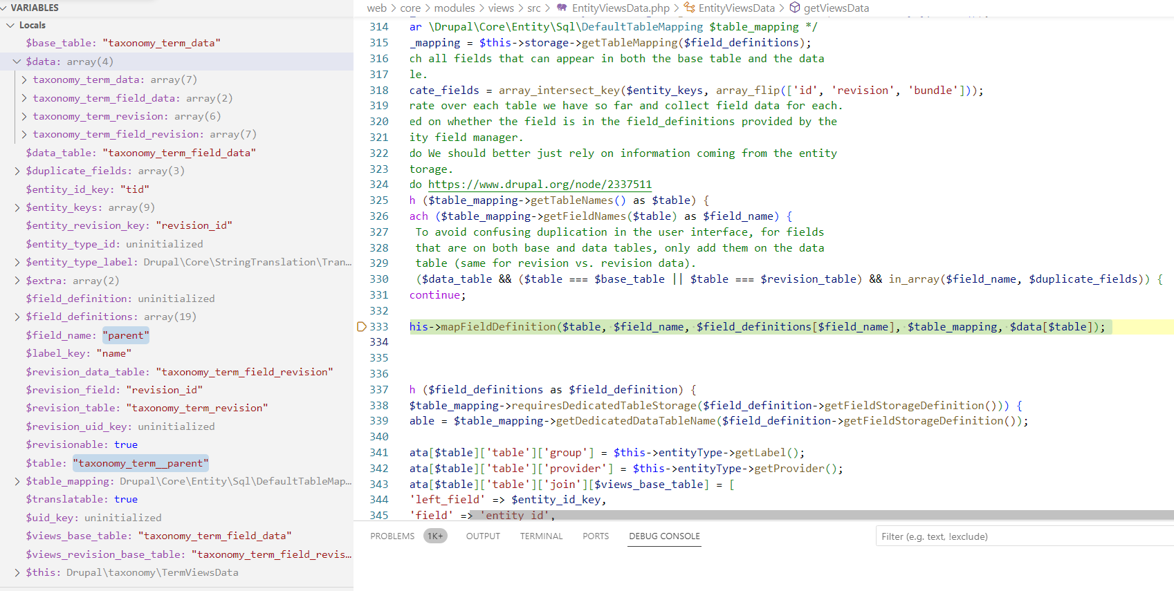 Drupal\views\EntityViewsData::mapFieldDefinition() Error 10.1.x [#3389192] | Drupal.org