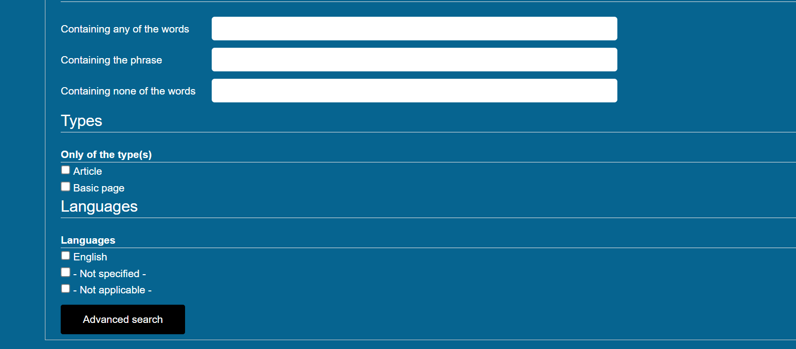 On Advance search, Keywords input box need space, and advance search button also need space ...