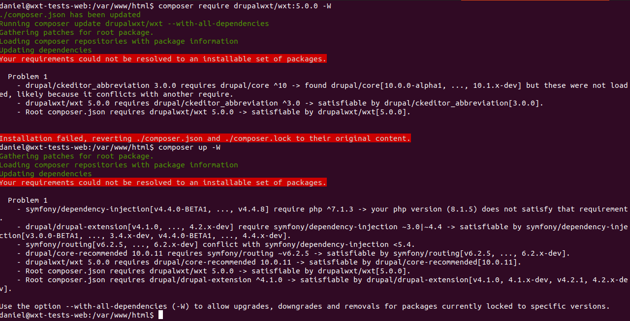 [D10] - WxT 4.5.4 to 5.0.0 - Upgrade steps and helpful instructions [#3378351] | Drupal.org