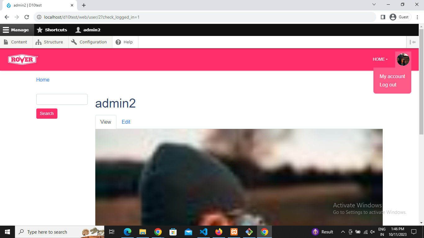 Need to add user account menu in header [#3390541] | Drupal.org