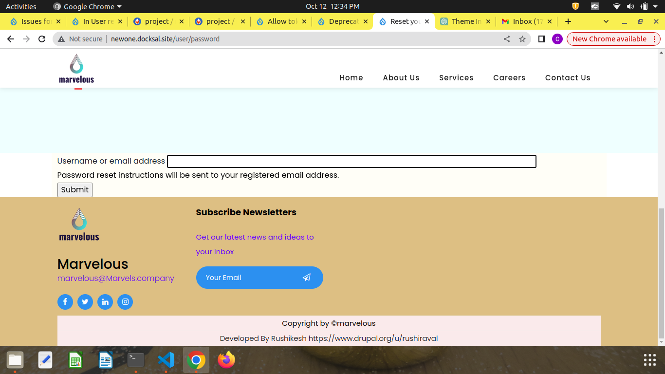 In User reset password page, submit button needs space from top. [#3393472] | Drupal.org