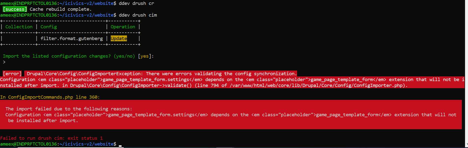 Drush Config Import and Export issue [#3393671] | Drupal.org