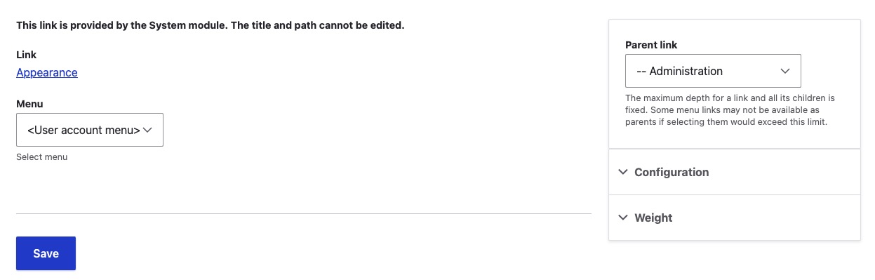 Improve menu parent link selection [#1428520] | Drupal.org