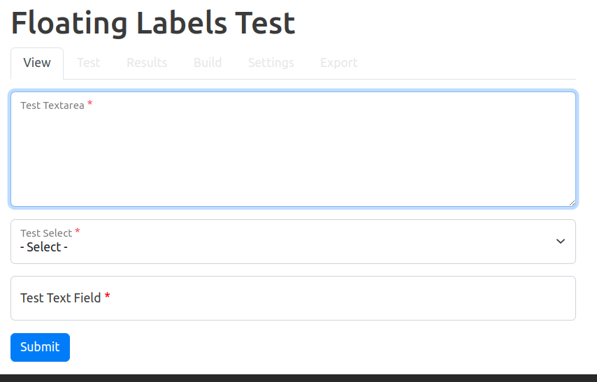 Floating labels for textareas and select [#3396289] | Drupal.org