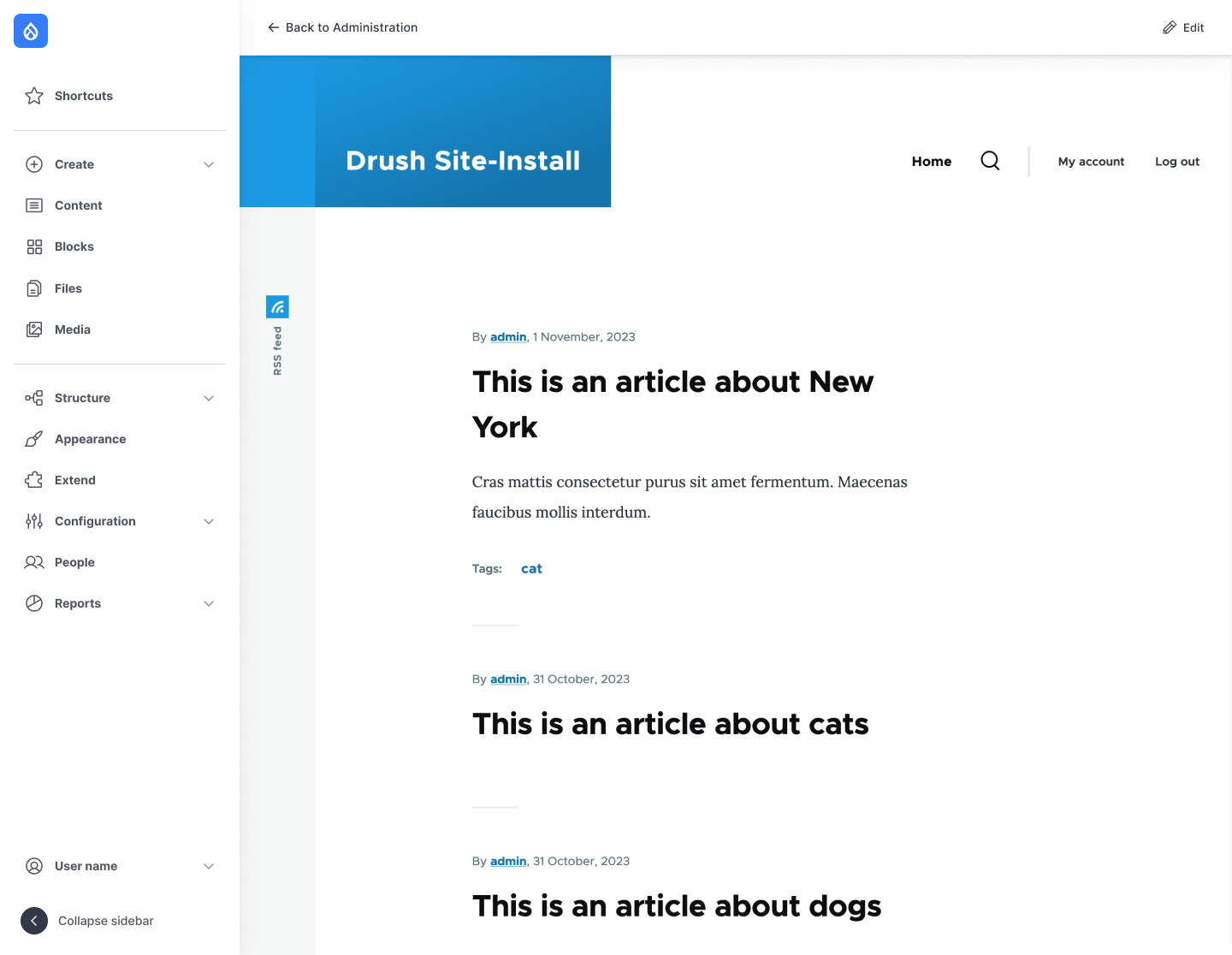 Create a functional prototype of the new top contextual bar [#3398483] | Drupal.org