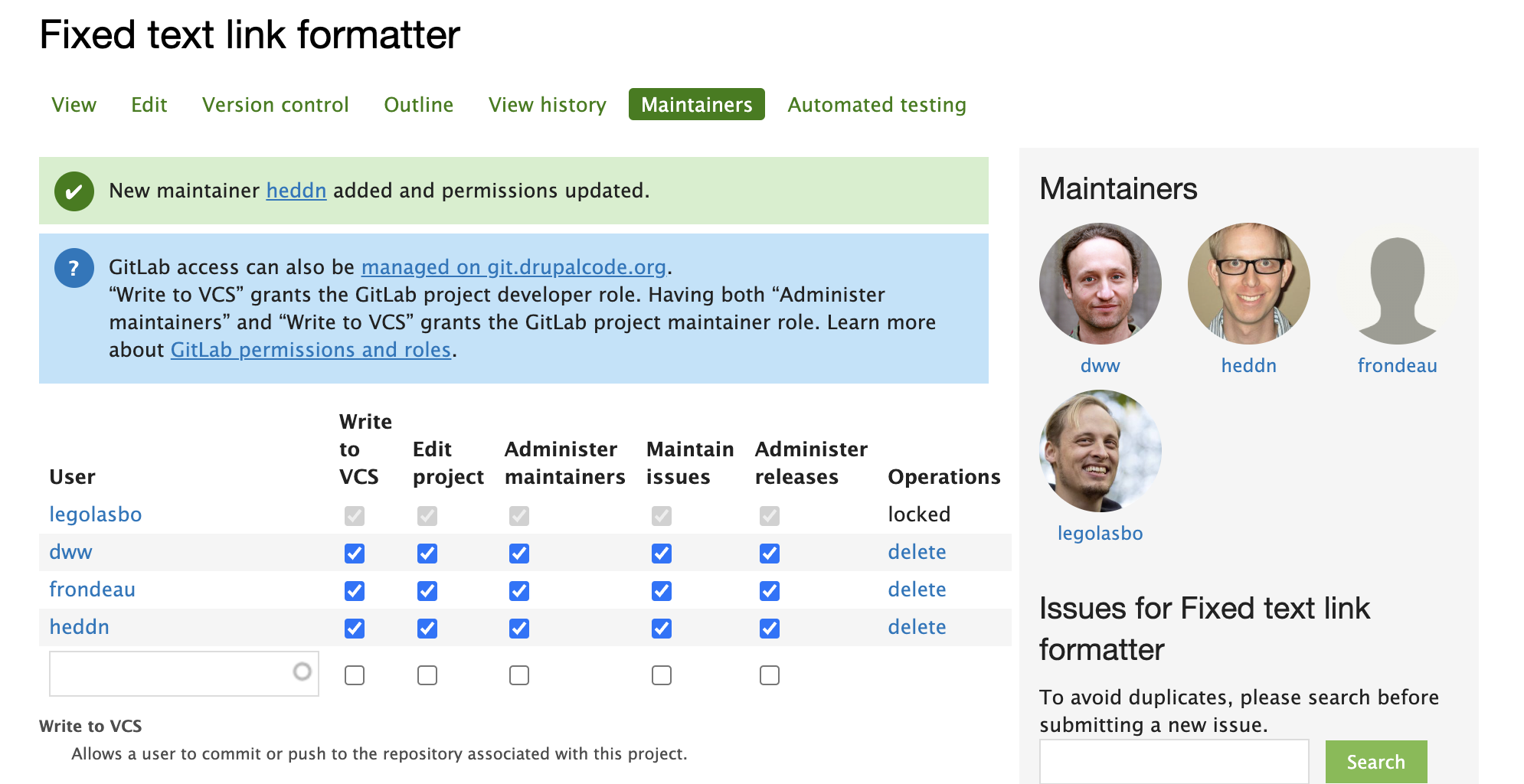 Add heddn as a comaintainer to get a D10-compatible release out [#3399963] | Drupal.org