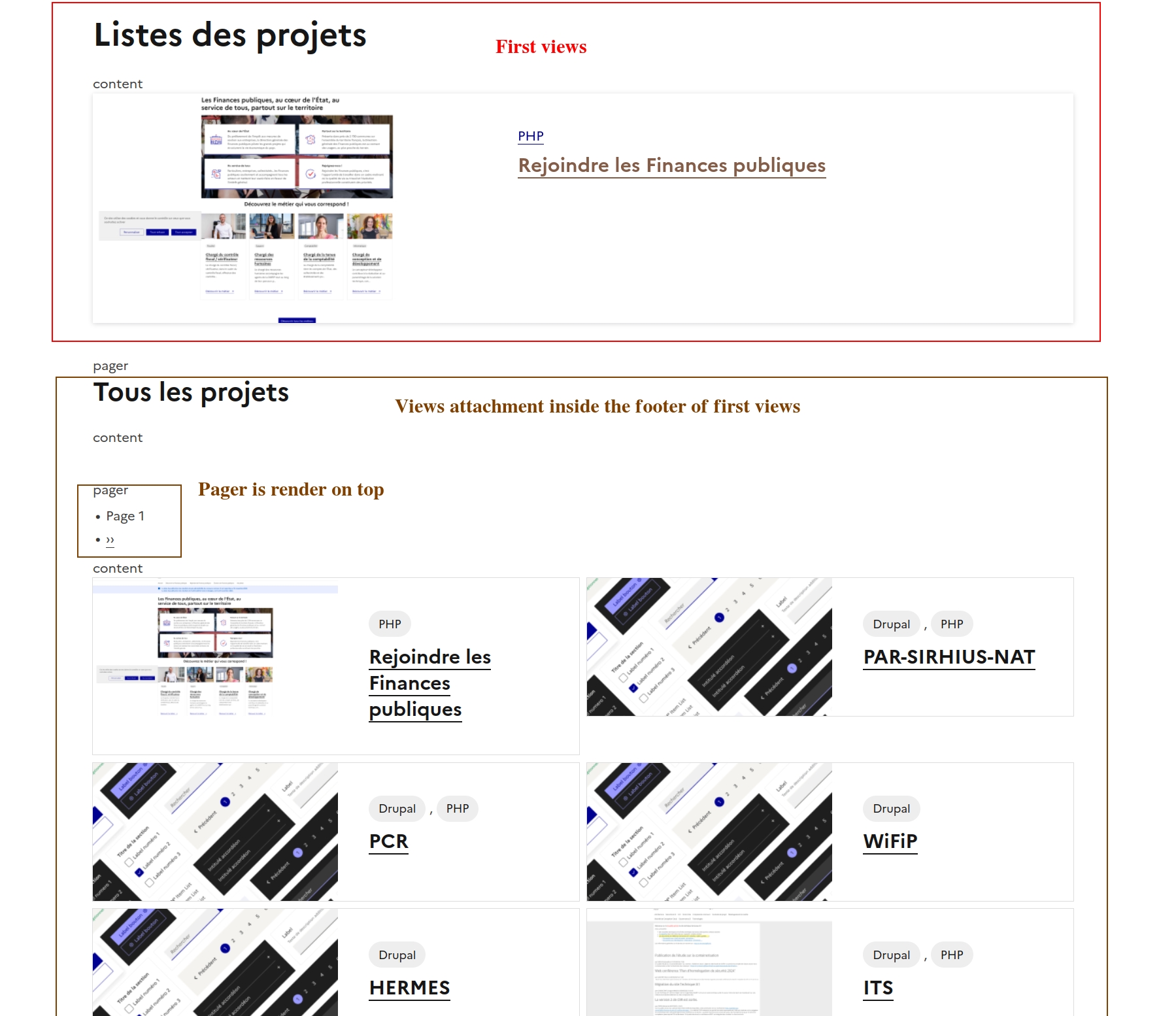 Pager is not render in the right place when views is an attachment [#3399898] | Drupal.org