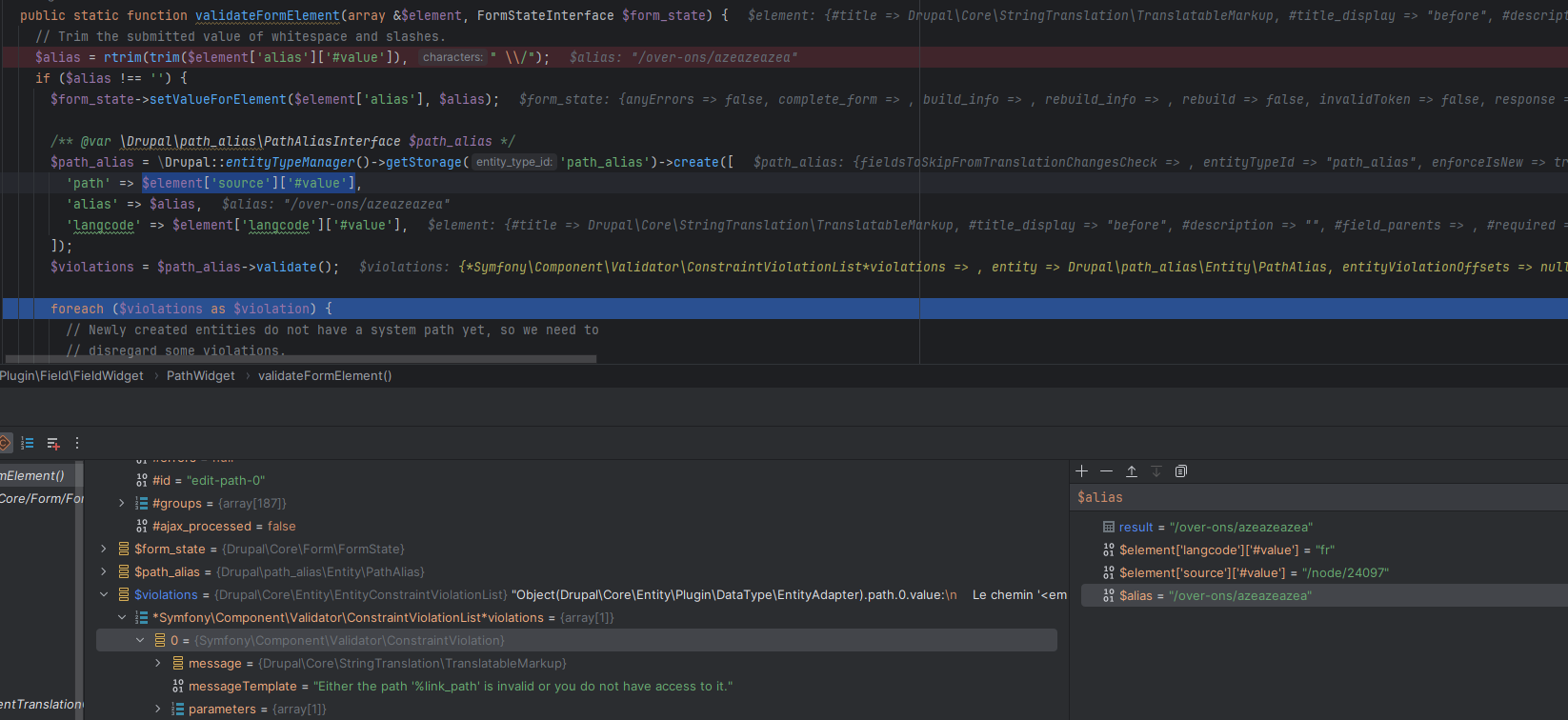 hook_node_grants implementations lead to a 'URL Alias' validation error when saving translated ...
