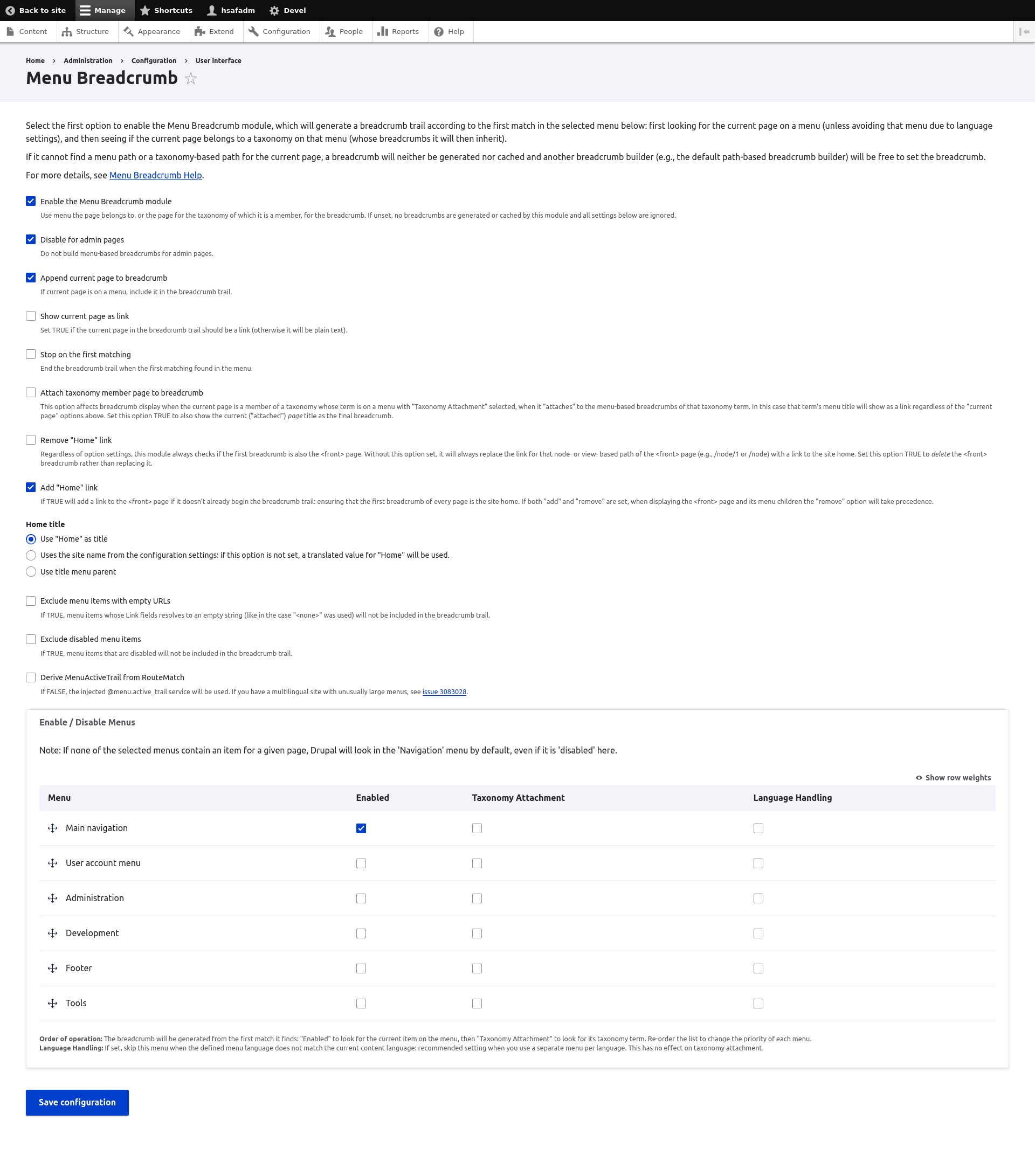 Part of the path missing in the breadcrumb [#3405839] | Drupal.org