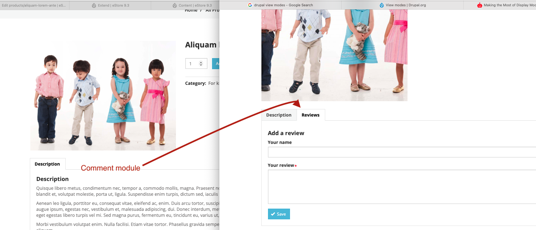 Product 'review' tab missing from page [#3409074] | Drupal.org