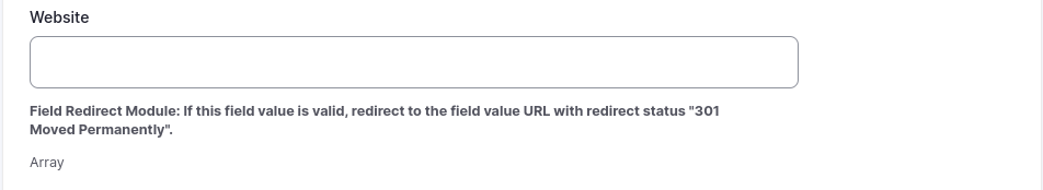 The text "array" displays under the link field [#3409121] | Drupal.org