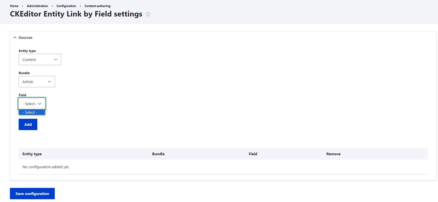 Issue with module configuration [#3410229] | Drupal.org