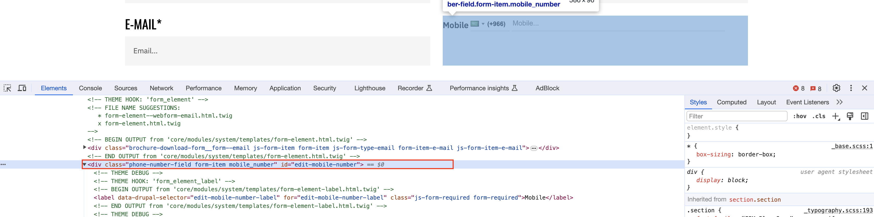Phone Number is not taking classes. [#3410440] | Drupal.org