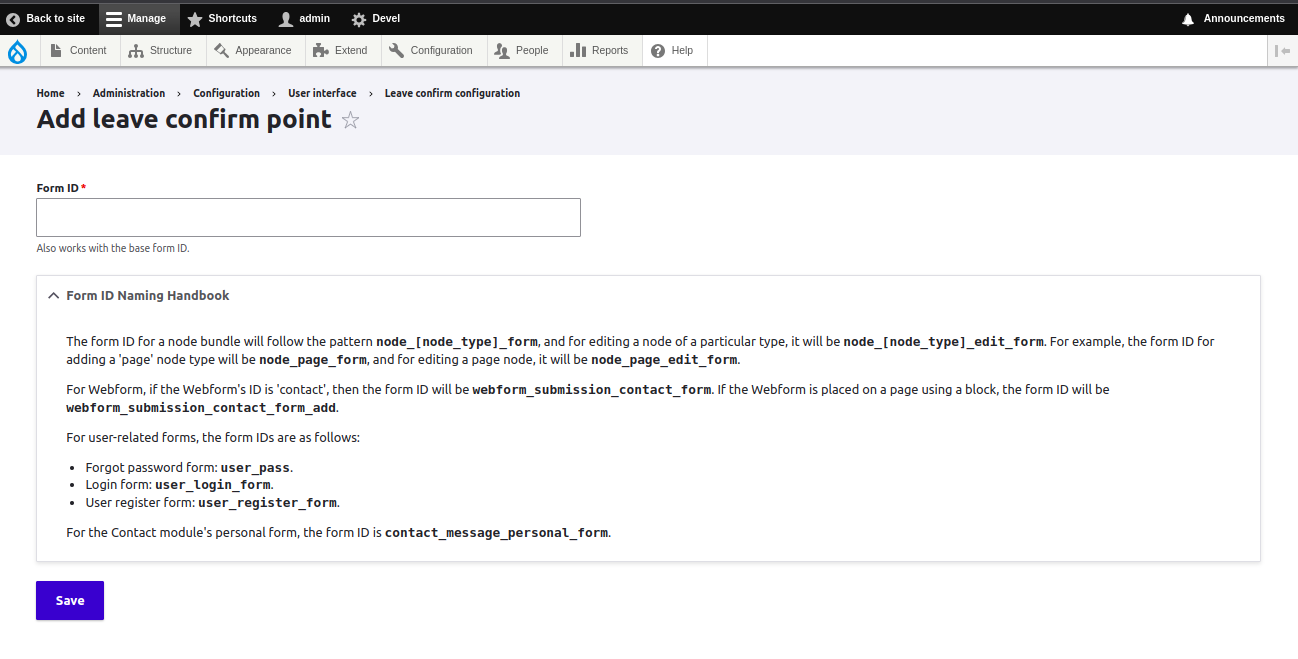 [1.1.x] Leave Confirm [#3412896] | Drupal.org