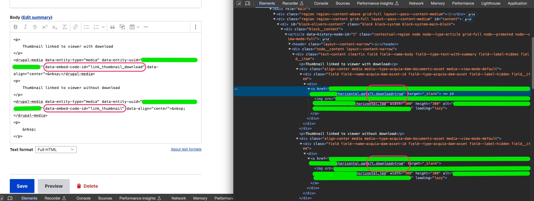 What's the difference between Thumbnail linked to viewer with download and without download ...