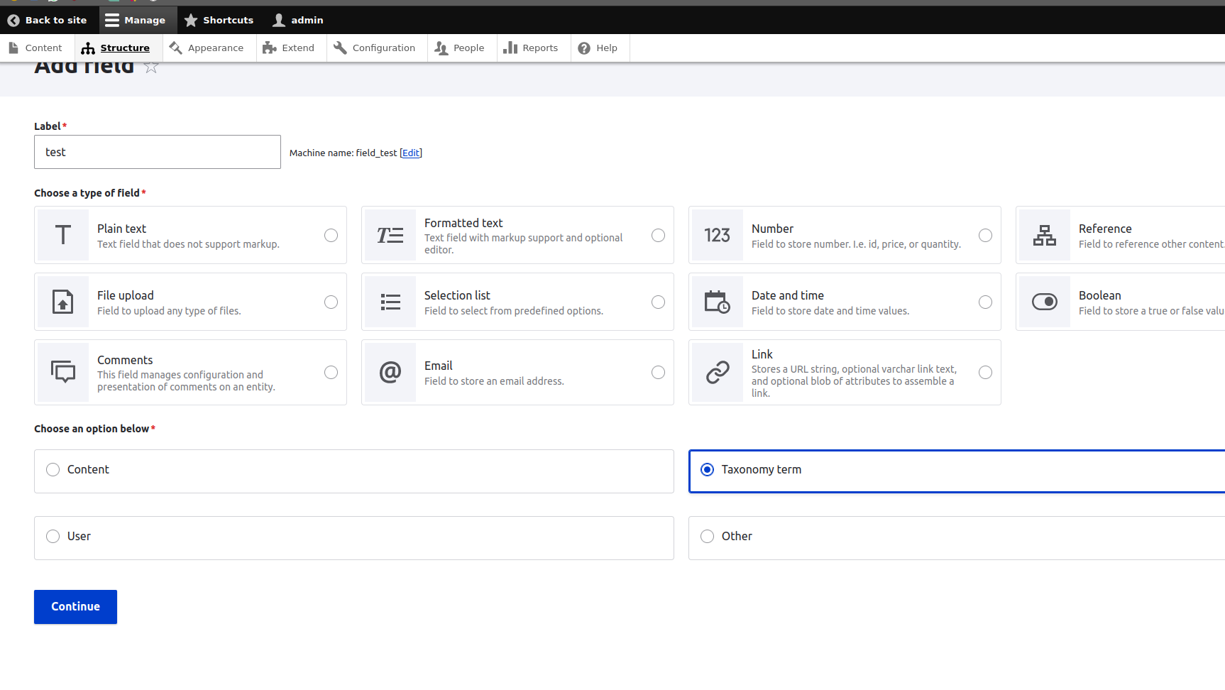 Only one destination taxonomy is detected [#3417360] | Drupal.org