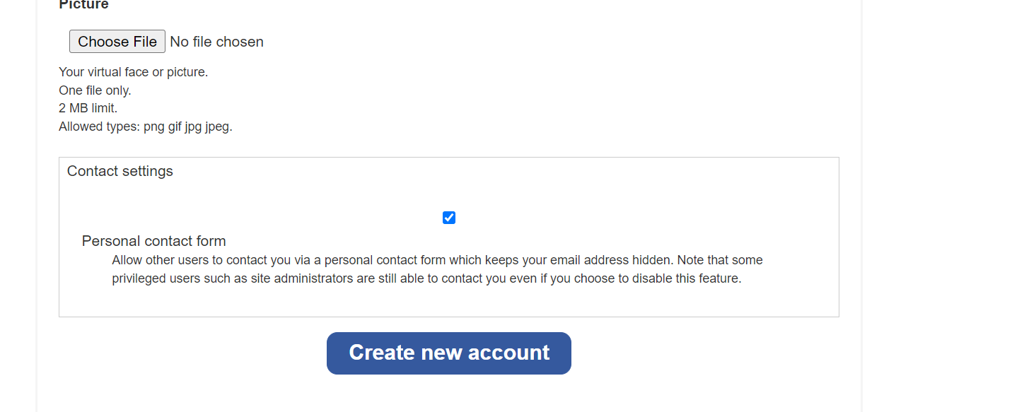 In User register page, Contact setting checkout should be align left before 'Personal Contact ...