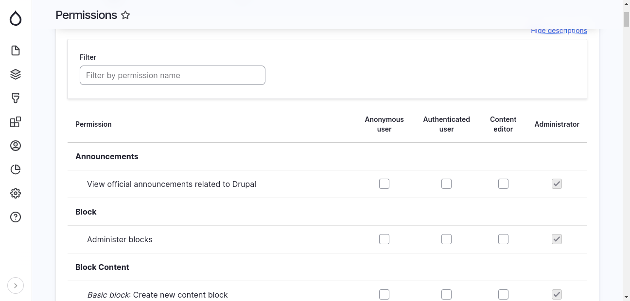 "Filter permissions" missing bottom border, due to padding/margin [#3423033] | Drupal.org