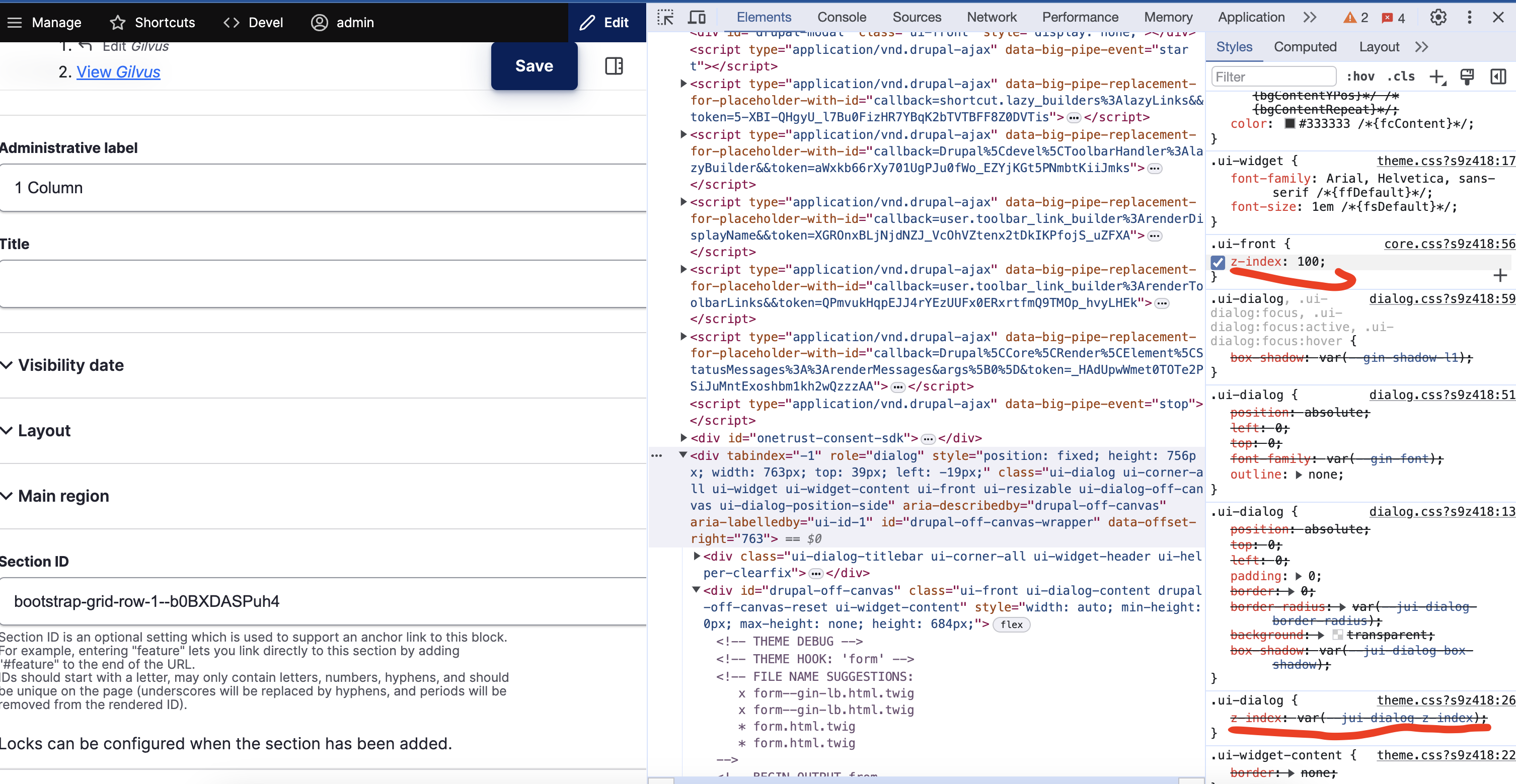 Sidebar dialog close button is not visible in some cases [#3426687] | Drupal.org