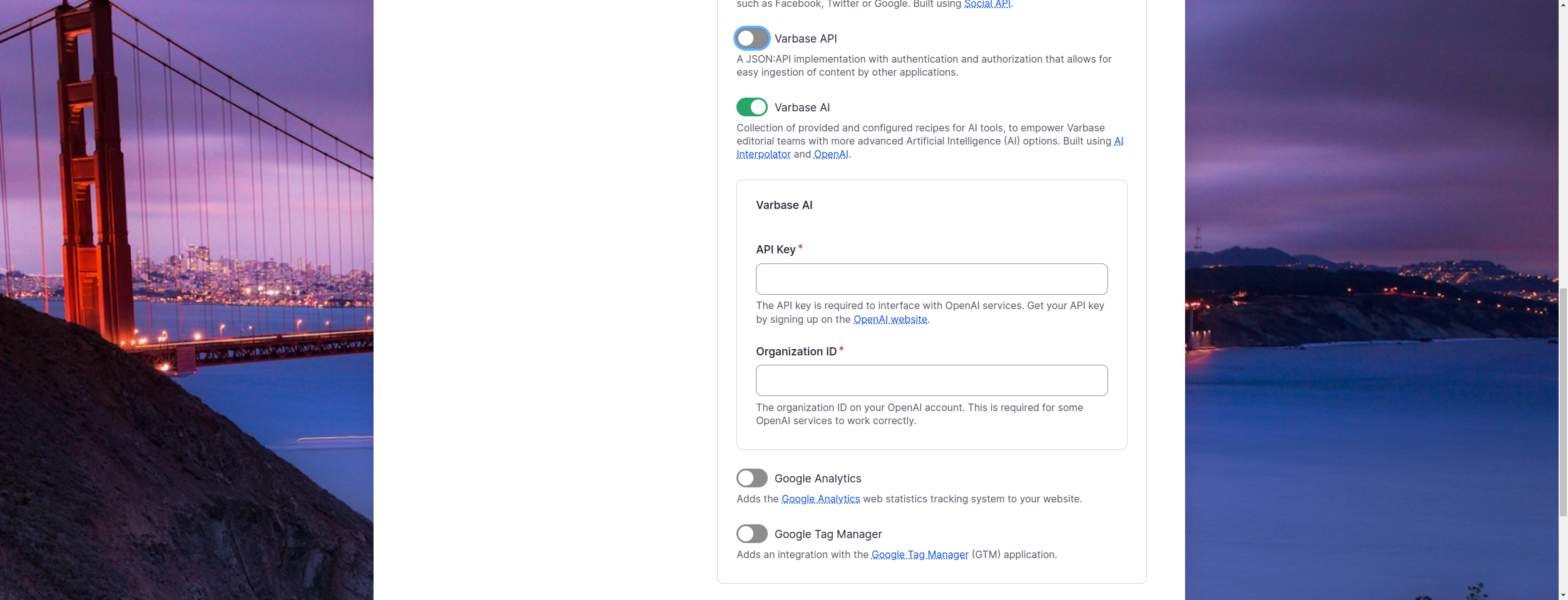 Add Varbase AI module to Varbase and the Extra Components installation step, with a required a ...