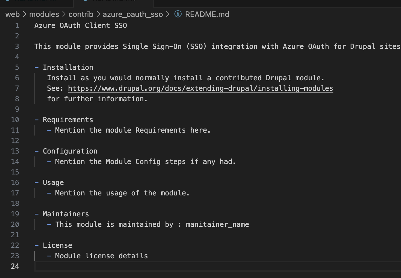 Replace README.txt with README.md [#3427781] | Drupal.org