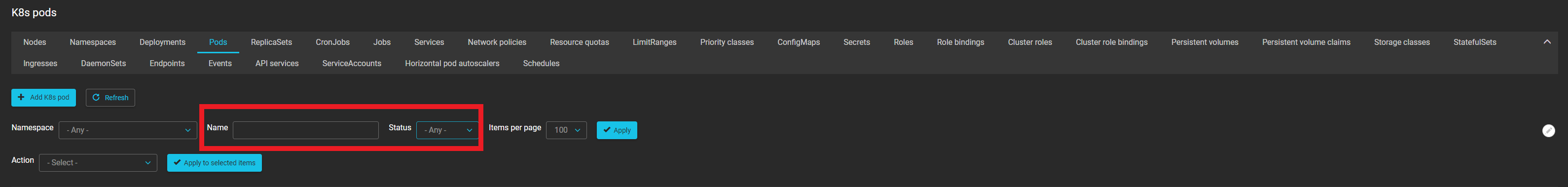 Add a field to each K8s resource to enable filtering by Name [#3432015] | Drupal.org