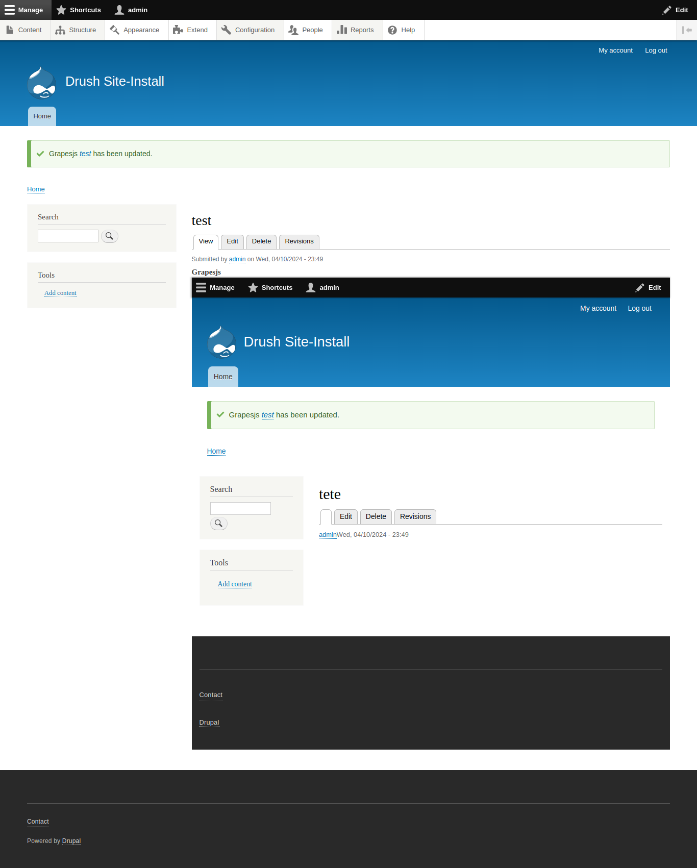 Fix Error in GrapesJS Plugin When Grabbing HTML for Text Area Insertion [#3440328] | Drupal.org