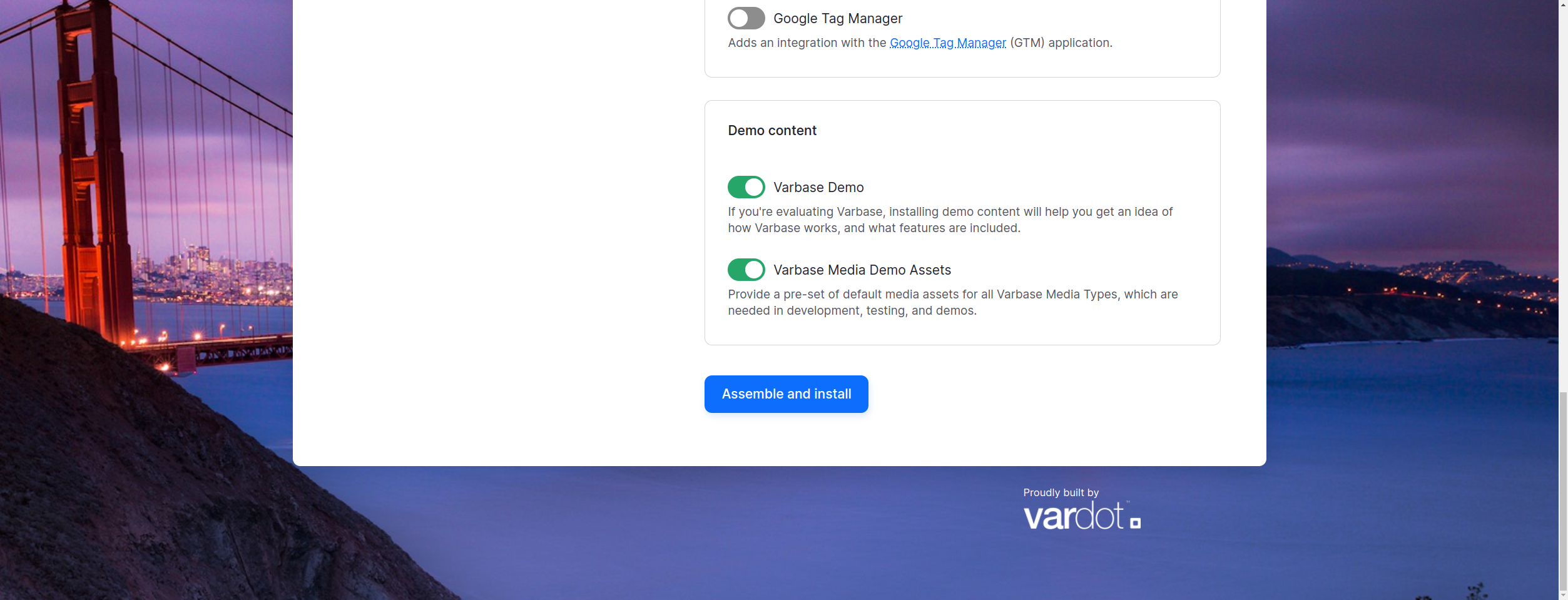 Add Varbase Demo module to the list of Varbase Recipes as the Extra Components installation step ...