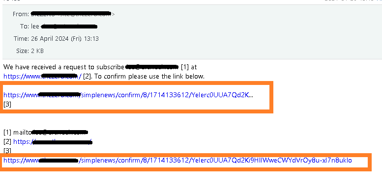 Shorter link in the confirmation email [#3443730] | Drupal.org