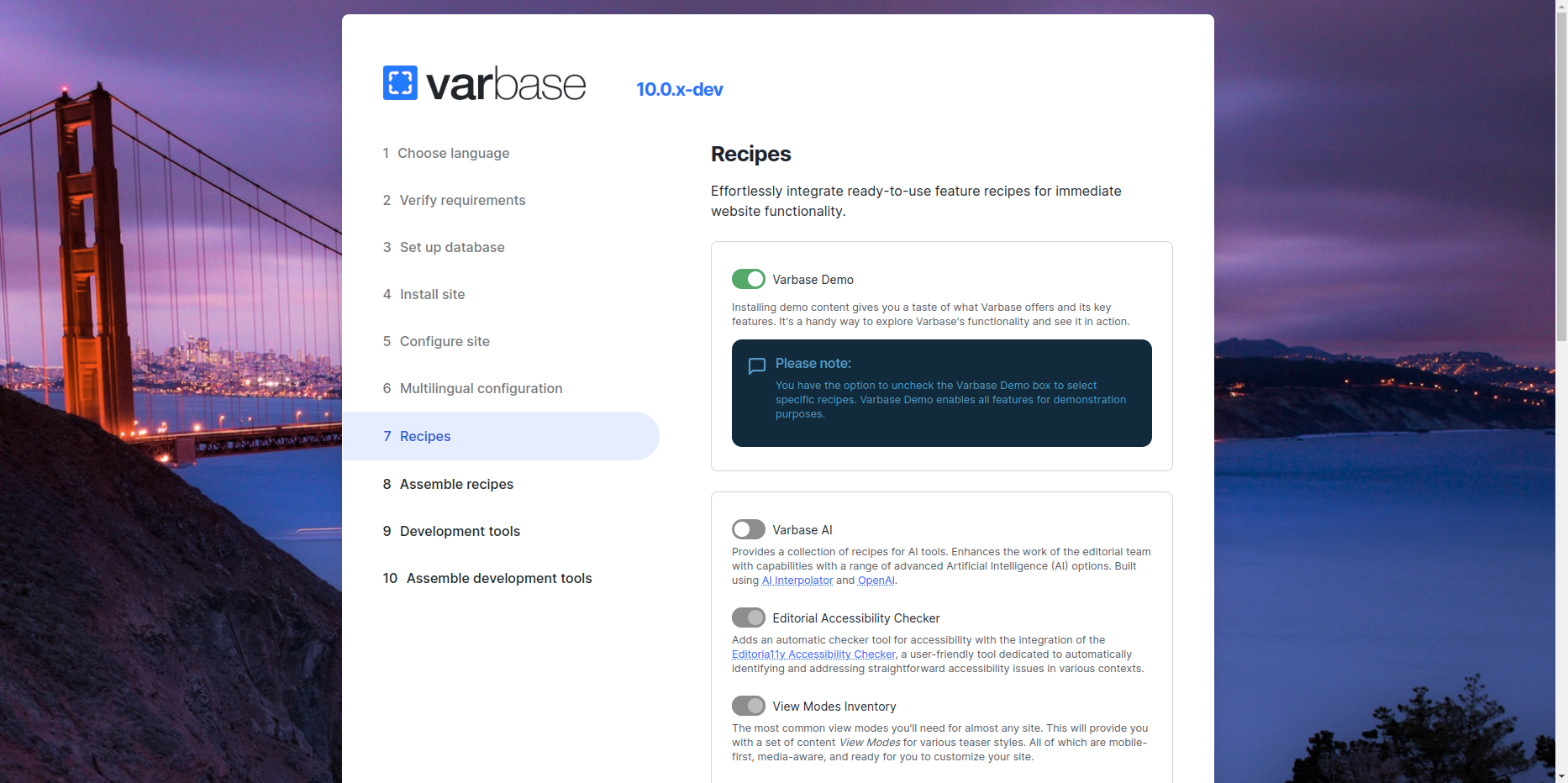 Add Varbase Demo module to the list of Varbase Recipes as the Extra ... Add Varbase Demo module to the list of Varbase Recipes as the Extra ...