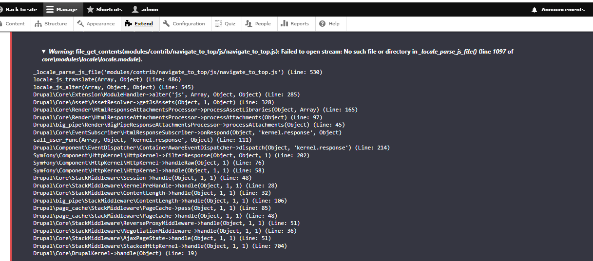 Warning: file_get_contents(modules/contrib/navigate_to_top/js/navigate_to_top.js) [#3448431 ...