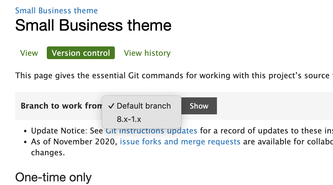 Branch 2.0.x is not showing on Version Control Page. [#3451478] | Drupal.org
