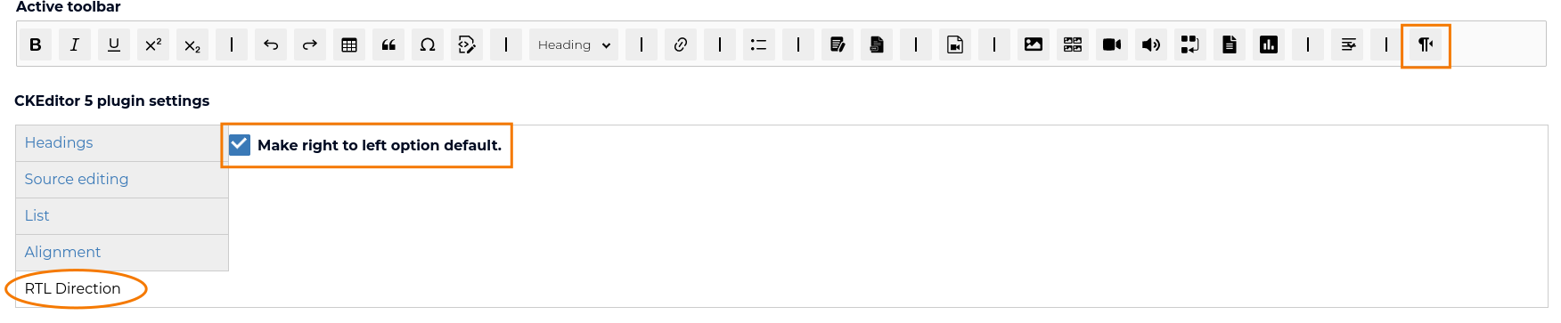 CKE5 - When setting a default editor content language, and rtl default in config, the first ...