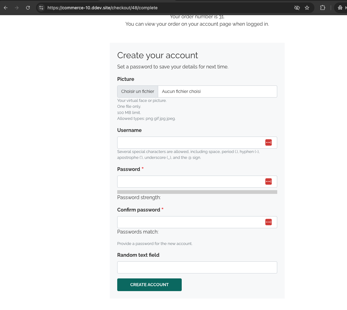 Customizing the Guest Registration After Checkout [#3466275] | Drupal.org