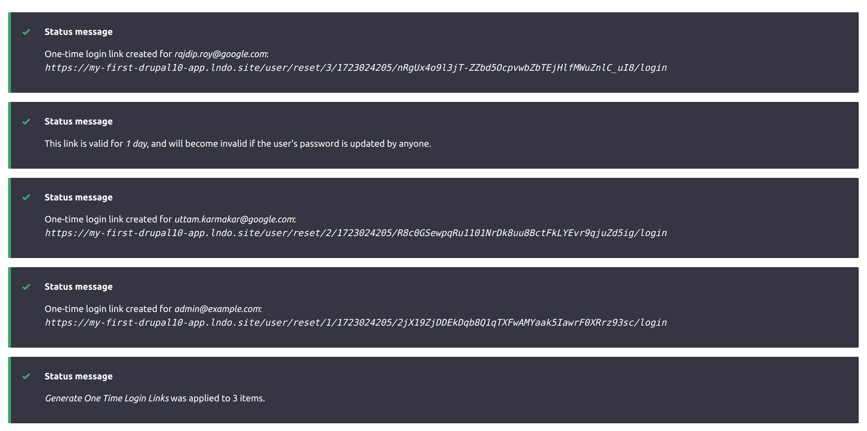 New action needed for creating bulk one time login link for multiuple users at a time [#3250412 ...