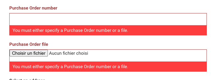 Impossible to upload a Purchase order file only [#3466823] | Drupal.org